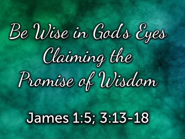 Be Wise in God's Eyes, Claming the Promise of Wisdom - Logos Sermons