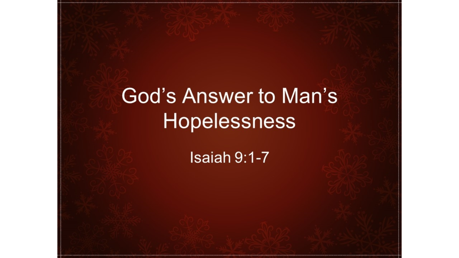 God's Answer to Hopelessness - Logos Sermons