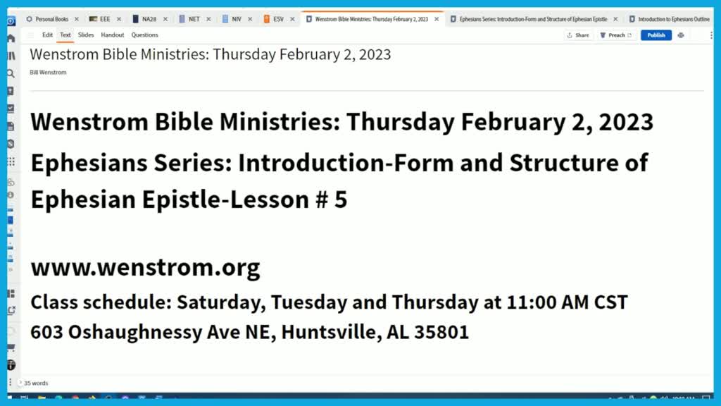 Ephesians Introduction-Form and Structure of the Ephesian Epistle - Logos Sermons