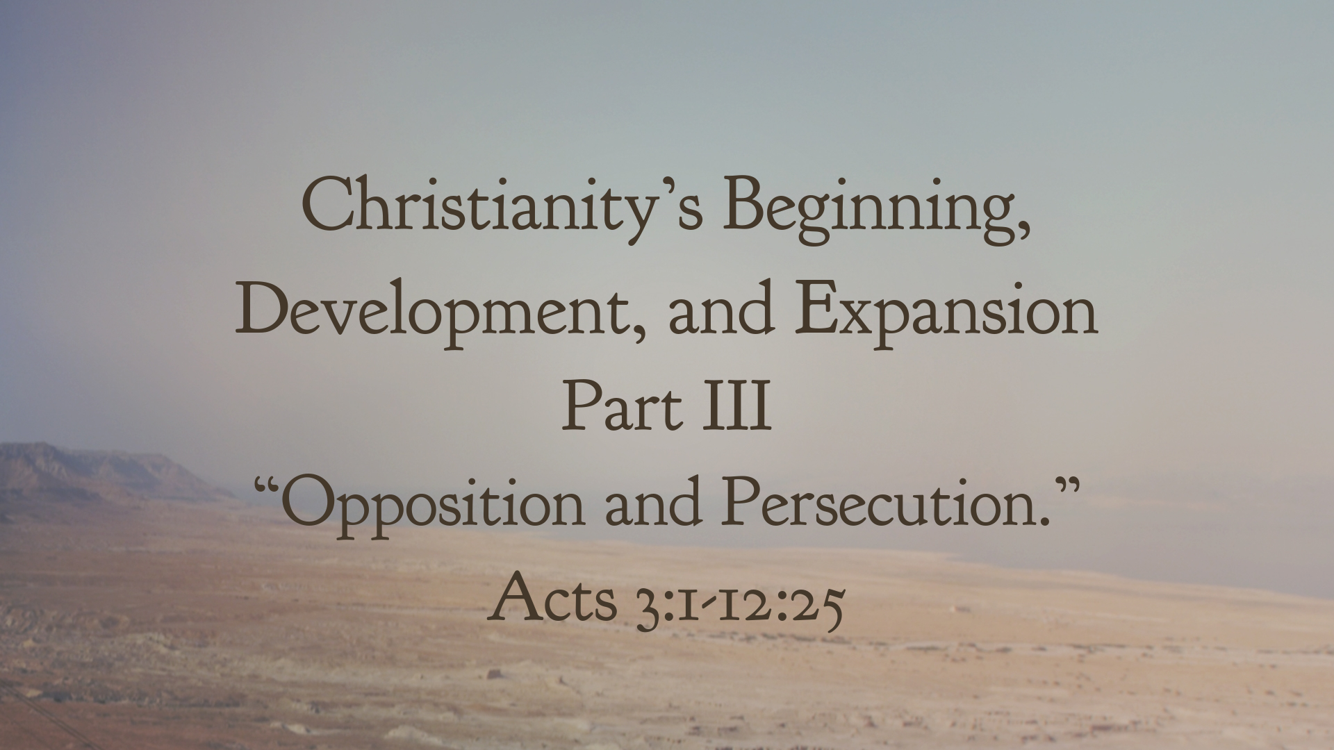 Christianity’s Beginning (Worship Service March 5, 2023) - Logos Sermons