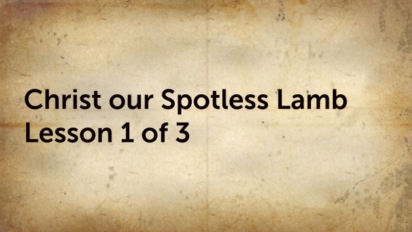 March 26 Adult Believer's Class Christ our Spotless Lamb - Logos Sermons
