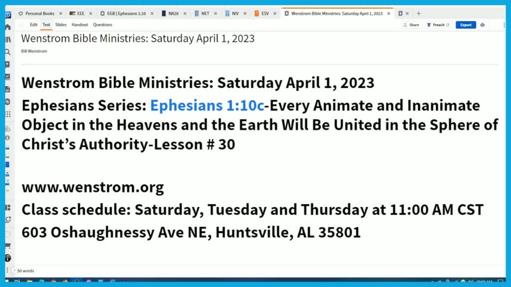 Ephesians 1.10c-Every Animate and Inanimate Object in the Heavens and ...