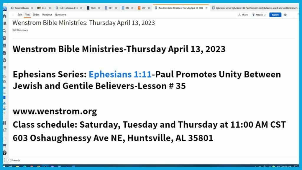 Ephesians 1.11-Paul Promotes Unity Between Jewish and Gentile Believers ...