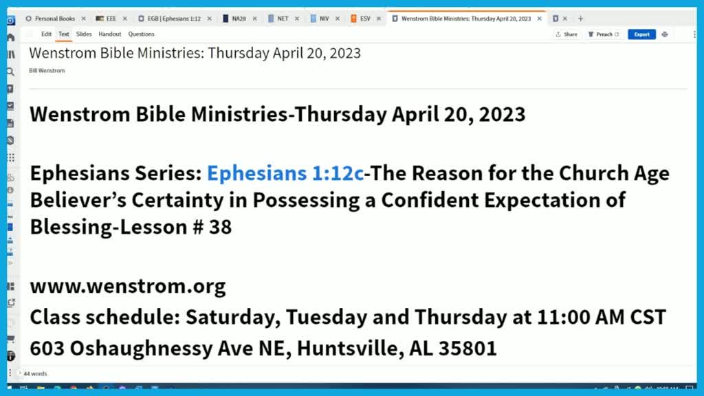 Ephesians 1.12c-The Reason for the Church Age Believer's Certainty in ...